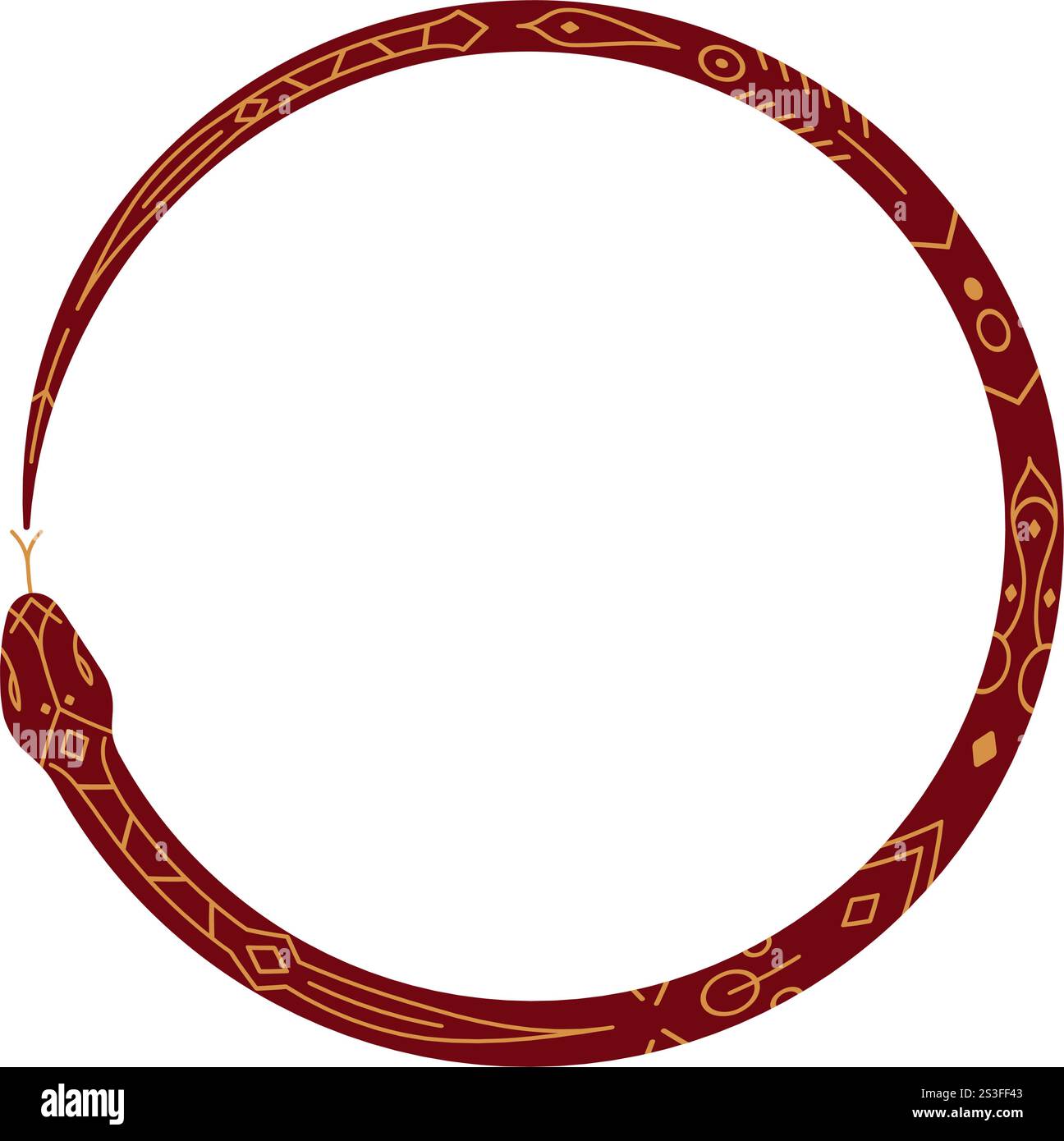 snake round frame border. 2025 Chinese Lunar New Year vector ...