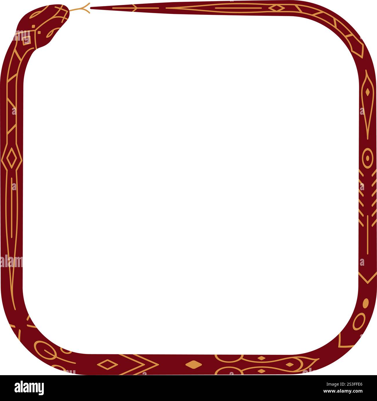 snake square frame. 2025 Chinese Lunar New Year vector illustration ...