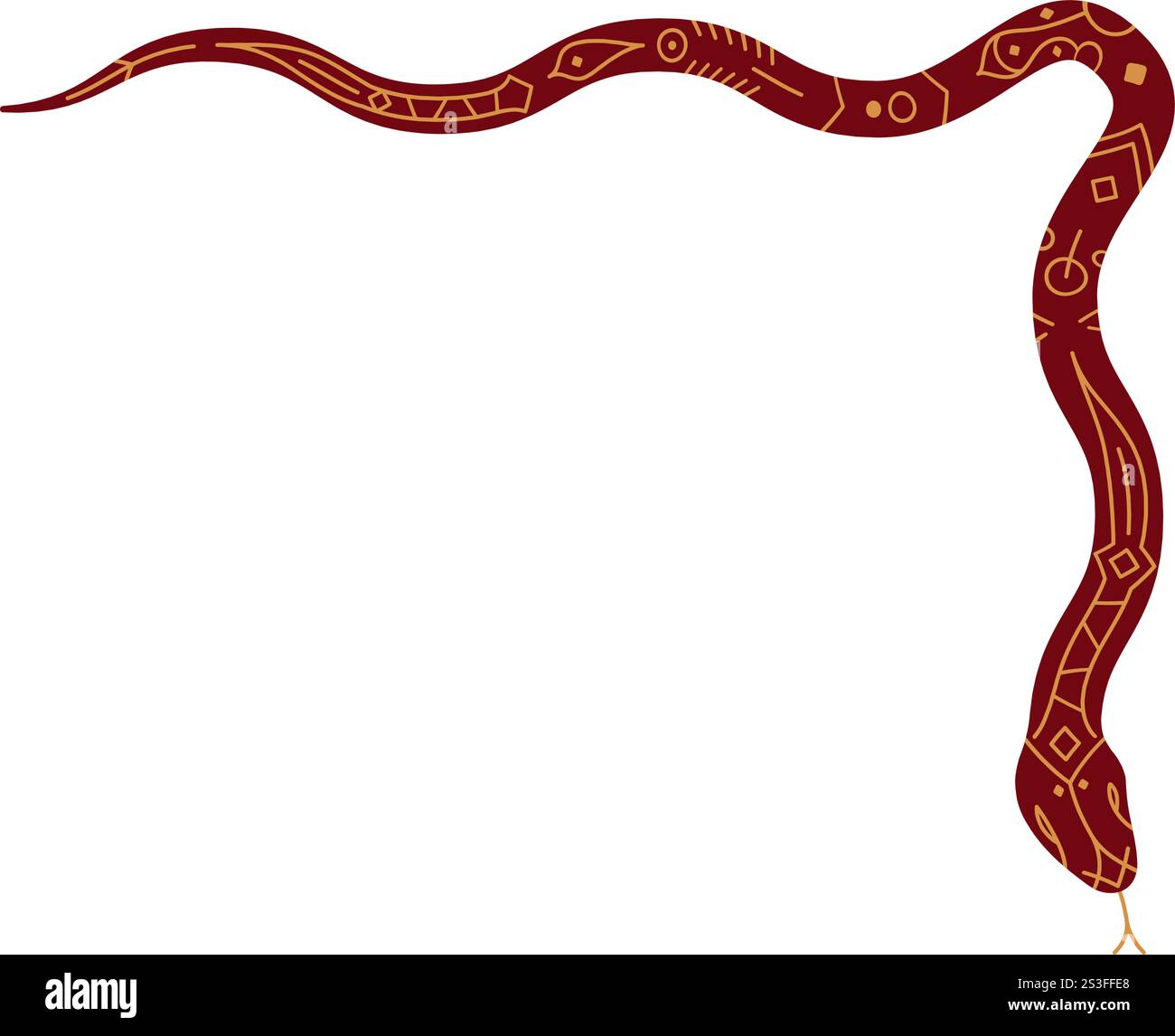 snake corner border. 2025 Chinese Lunar New Year vector illustration ...