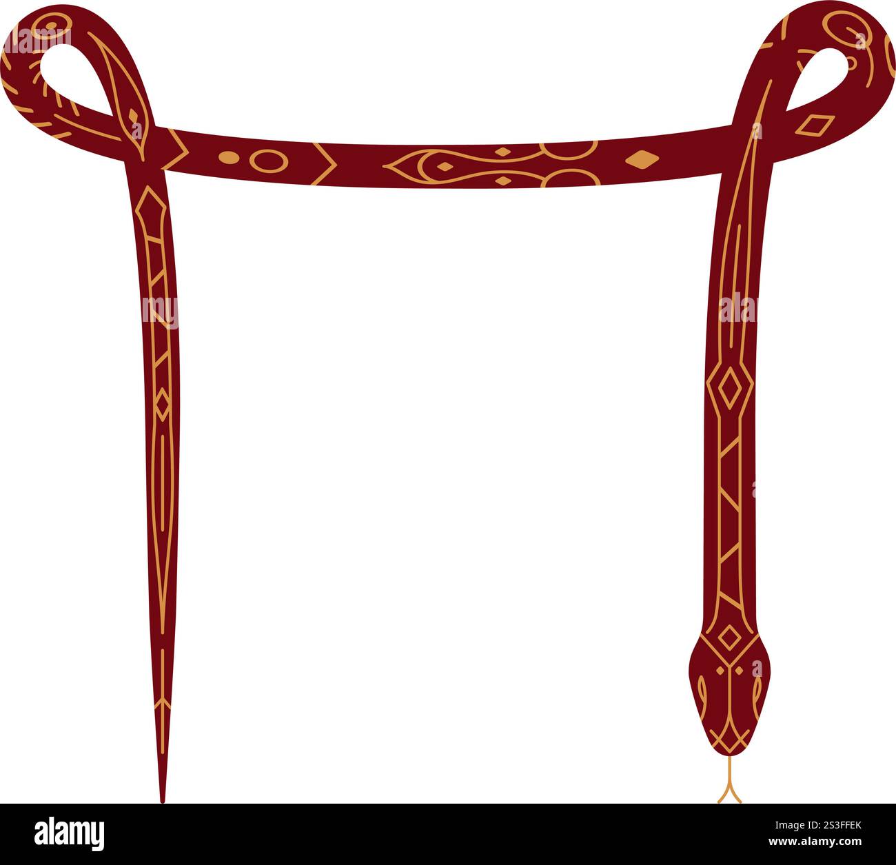 snake knot corner border. 2025 Chinese Lunar New Year vector ...