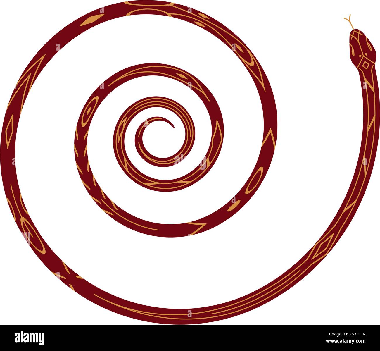 snake spiral. 2025 Chinese Lunar New Year vector illustration isolated ...