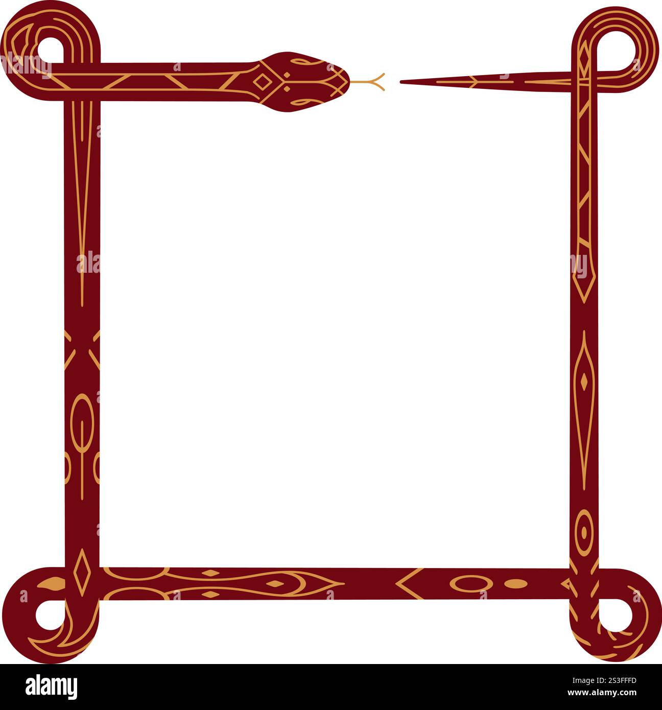 snake knot corner border. 2025 Chinese Lunar New Year vector ...