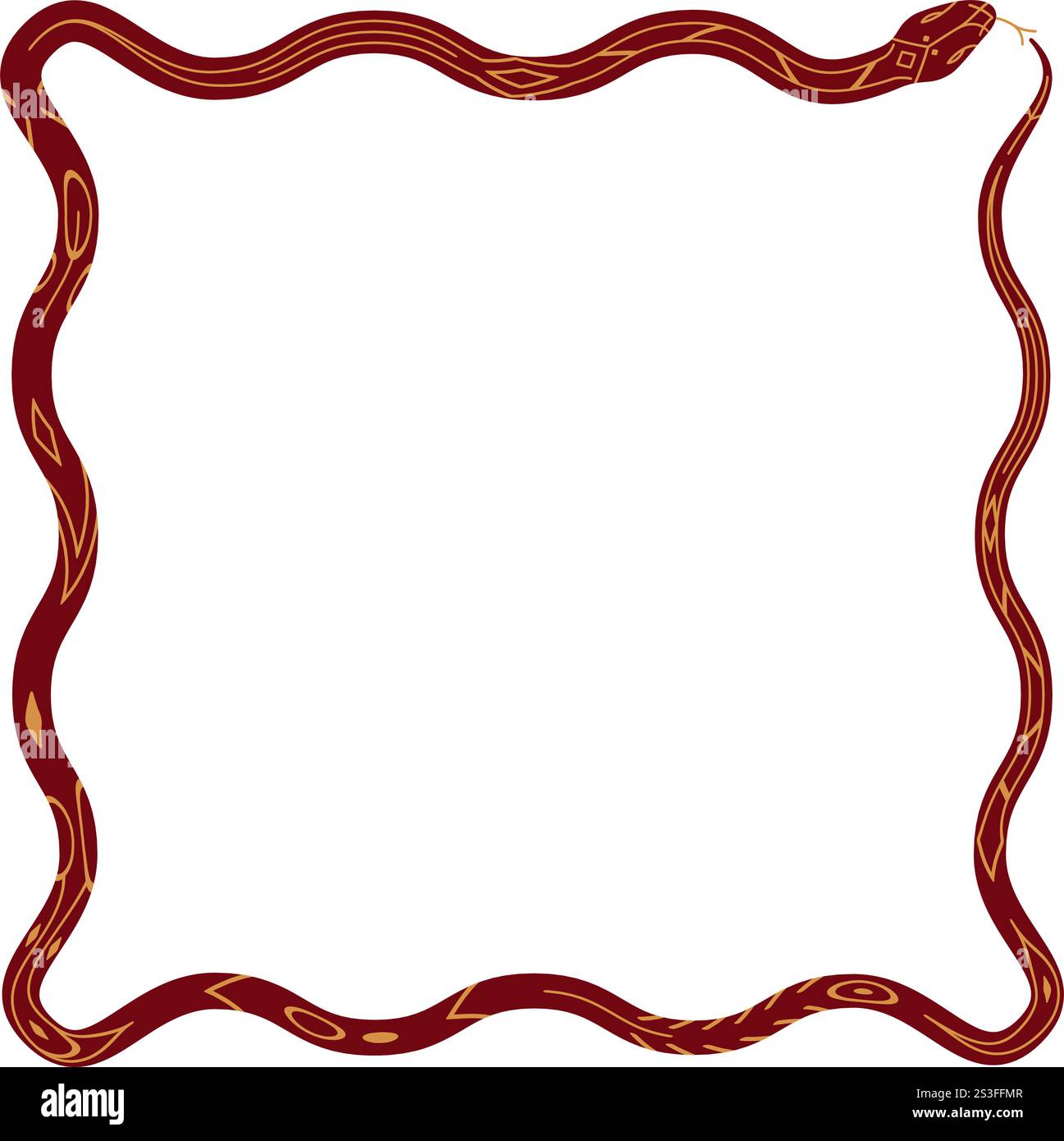 snake Squiggle frame. 2025 Chinese Lunar New Year vector illustration ...