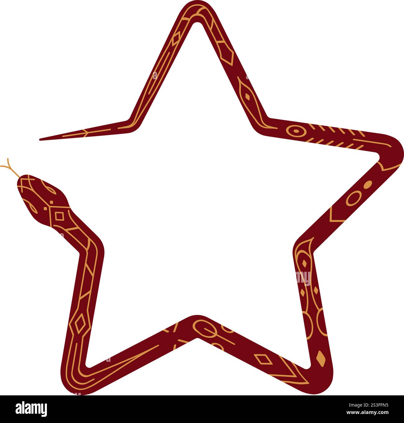 snake star frame. 2025 Chinese Lunar New Year vector illustration ...