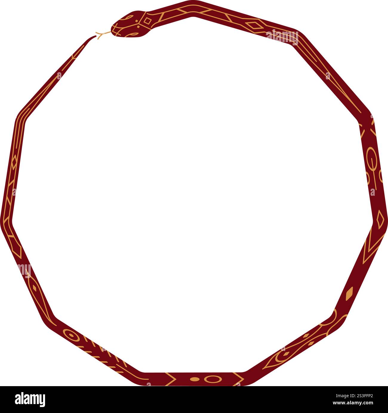 snake round frame border. 2025 Chinese Lunar New Year vector ...