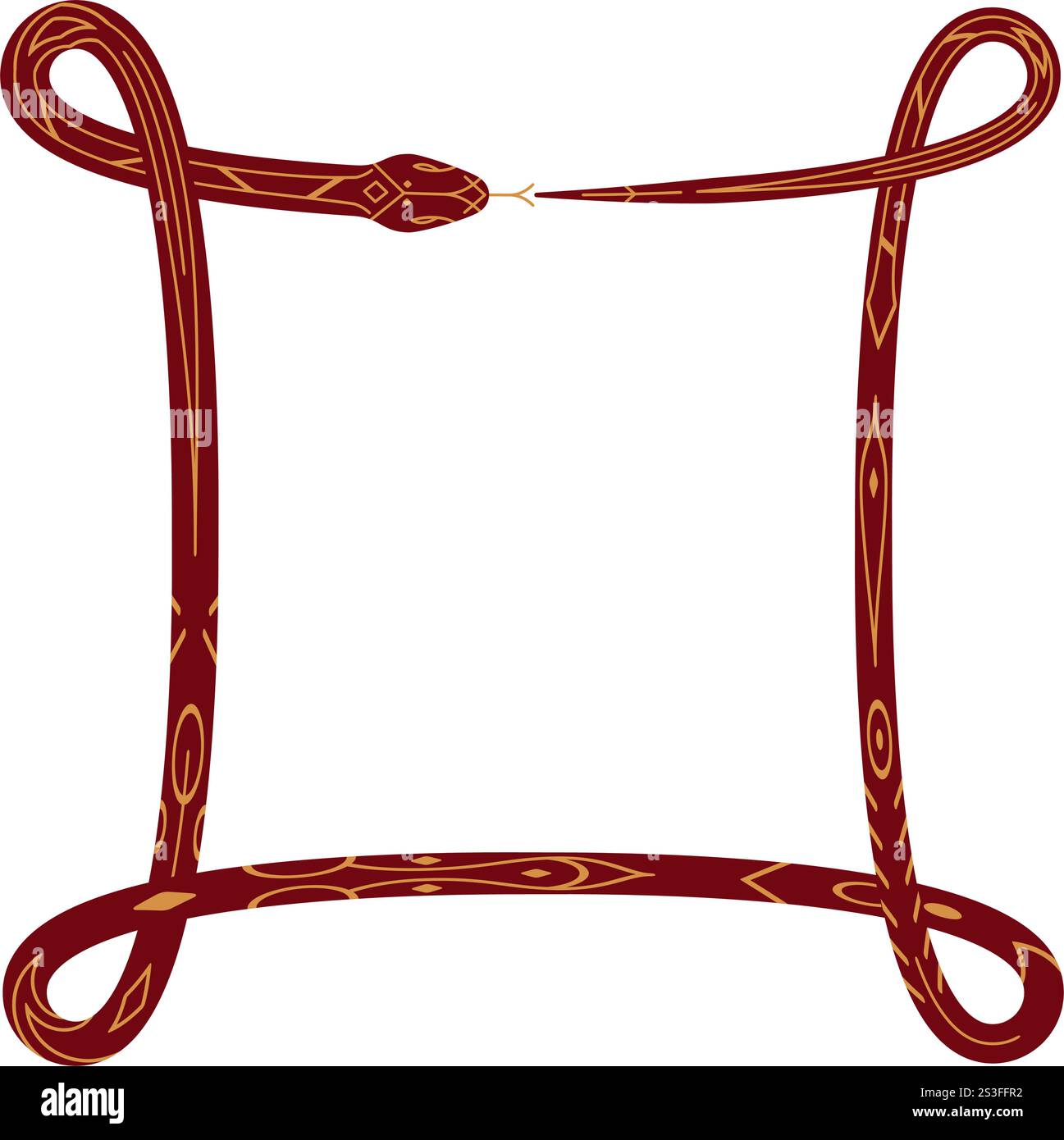 snake knot corner border. 2025 Chinese Lunar New Year vector ...