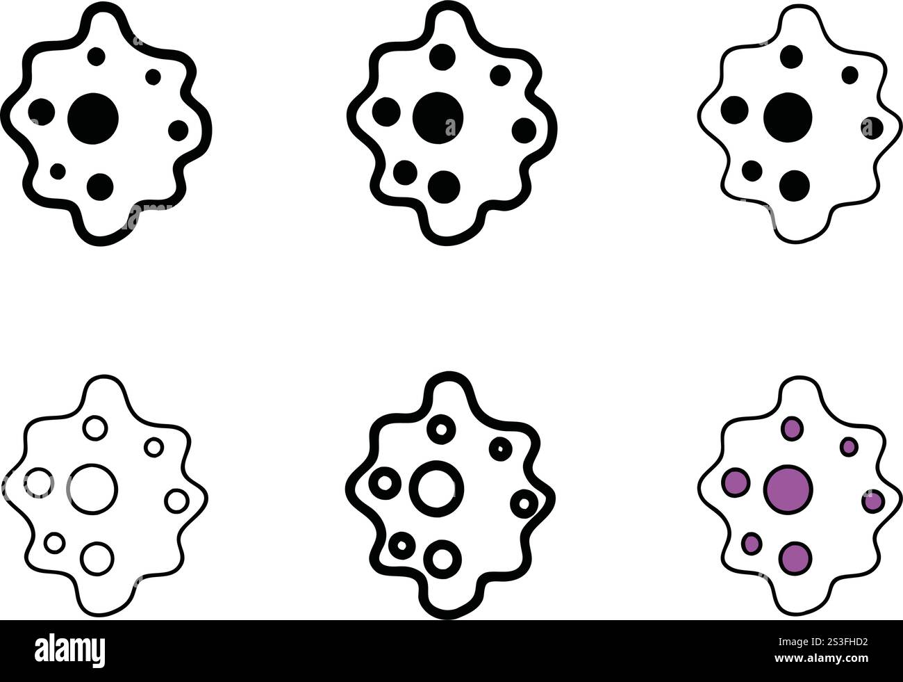 Minimalist cancer cell illustrations in yellow and black tones for ...