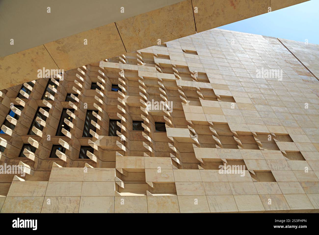 Modern design features on the Parliament building, Valletta, Malta ...
