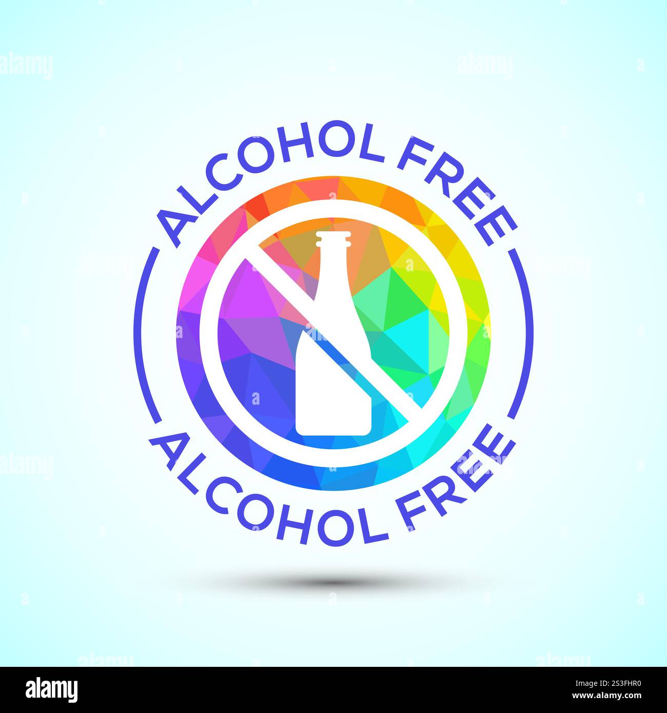 Alcohol free icon design illustration, No alcohol sign badge, logo ...