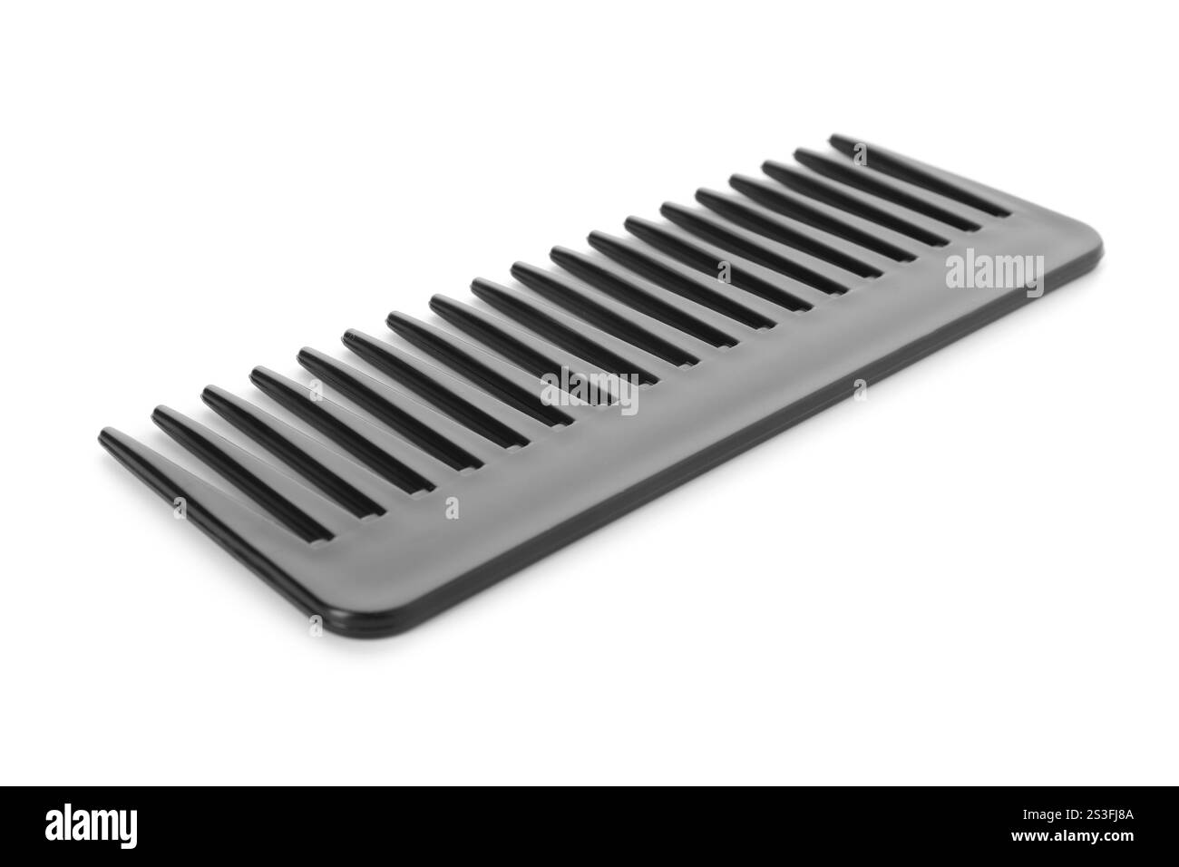 One black plastic comb isolated on white Stock Photo - Alamy