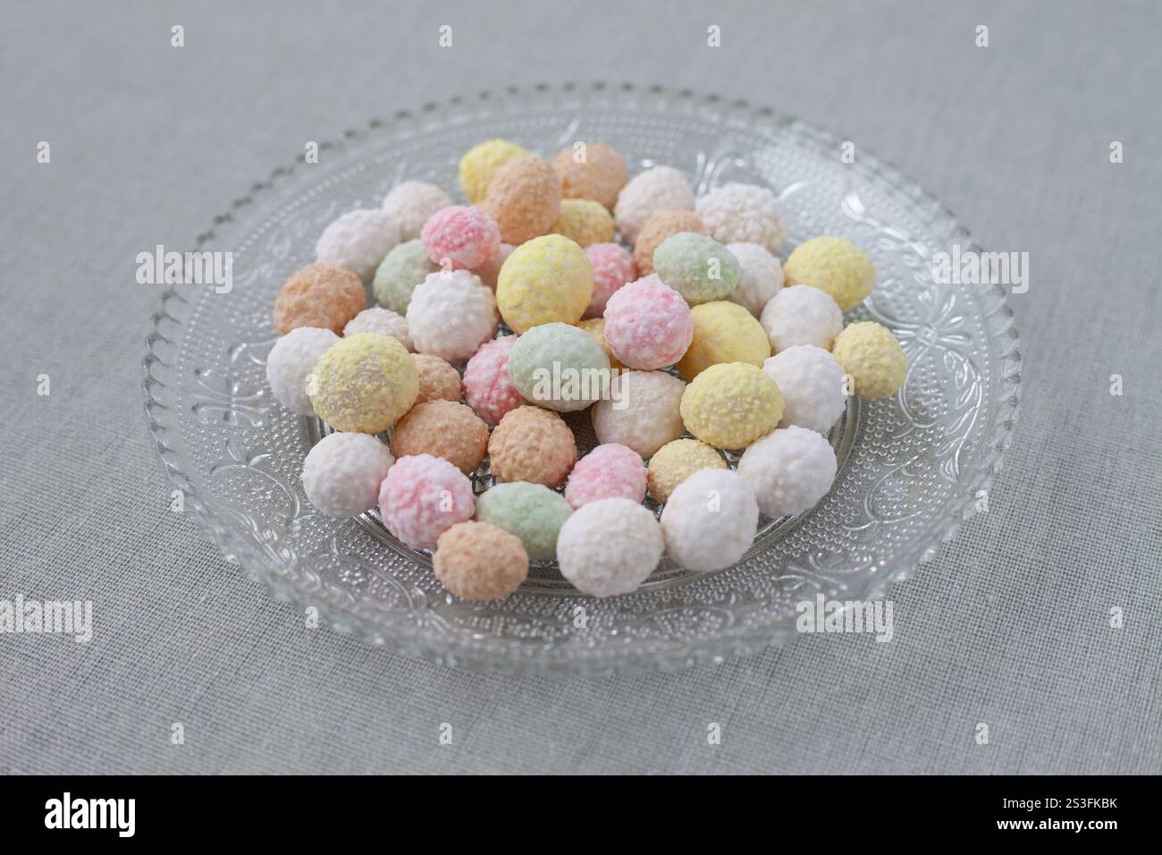 colorful roasted beans covered with sugar coating on table Stock Photo ...
