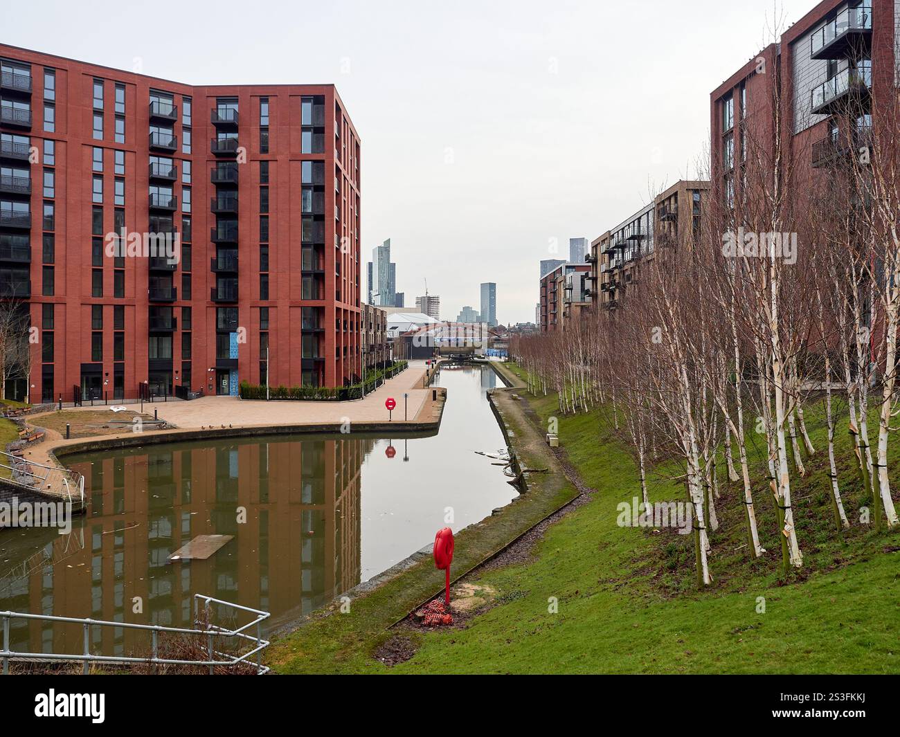 Salford , Manchester, UK, 01-04-2025: Middlewood Locks. Modern urban ...