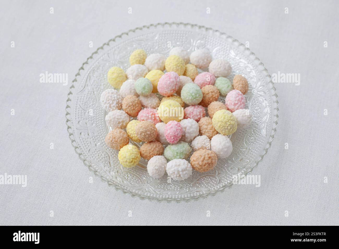 colorful roasted beans covered with sugar coating on table Stock Photo ...
