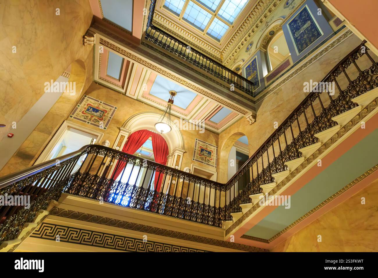 Staircase and skylight, Osborne House, Isle of Wight, England, UK Stock ...