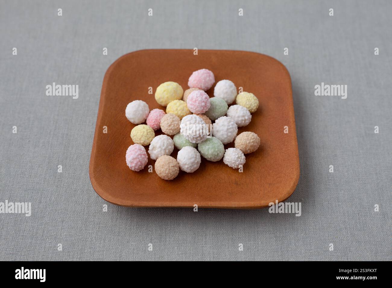colorful roasted beans covered with sugar coating on table Stock Photo ...