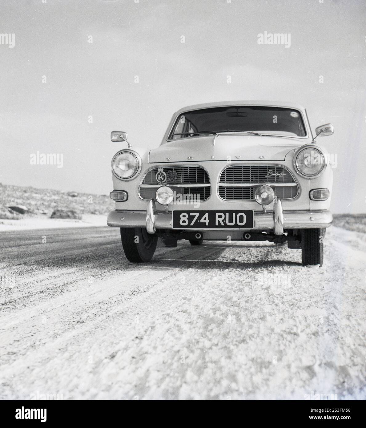 1960s, historcial, front view of a Volvo B18 car with Over Drive, no ...
