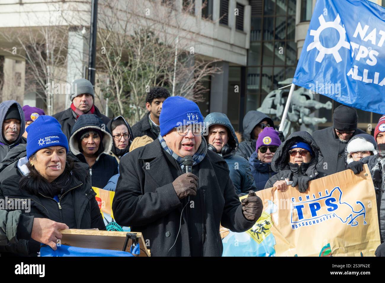 Jan. 7, 2025. Boston, MA. Walter Mena, Executive Director of Welcome Project. TPS beneficiaries ...