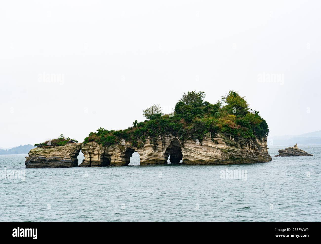 The rock formations in Matsushima Bay, Japan, are made of tuff ...
