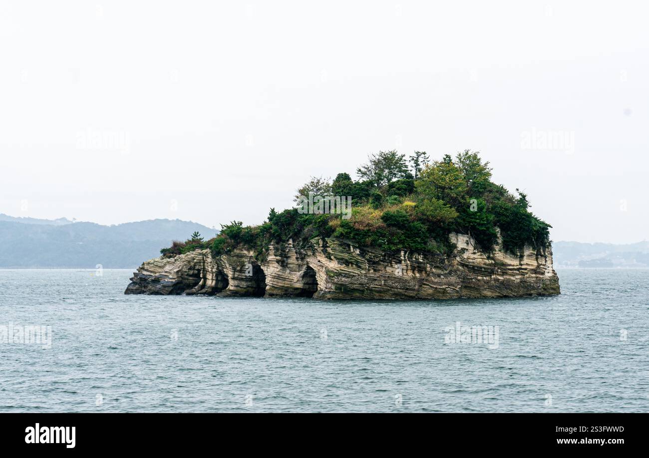 The rock formations in Matsushima Bay, Japan, are made of tuff ...