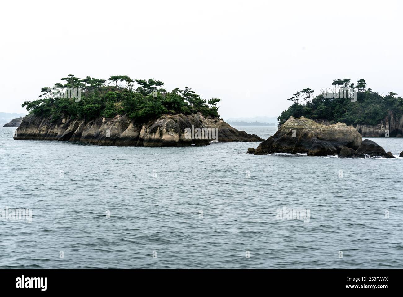 The rock formations in Matsushima Bay, Japan, are made of tuff ...