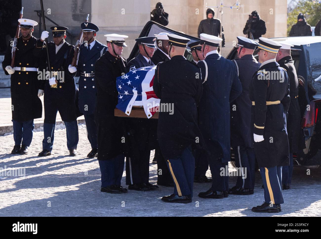 The remains of US President Jimmy Carter arrive for a State Funeral ...