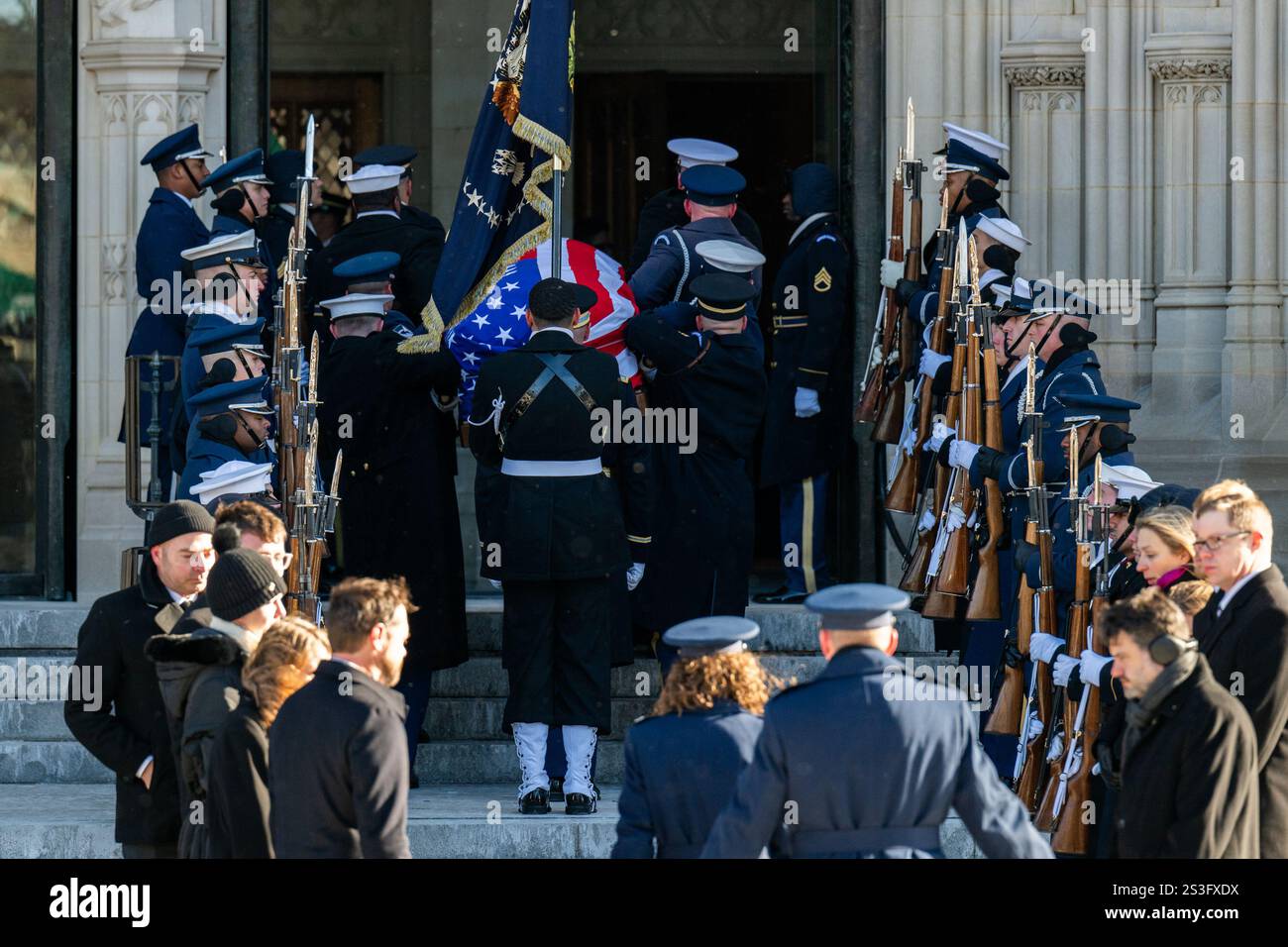 The casket of of former United States President Jimmy Carter arrives ...