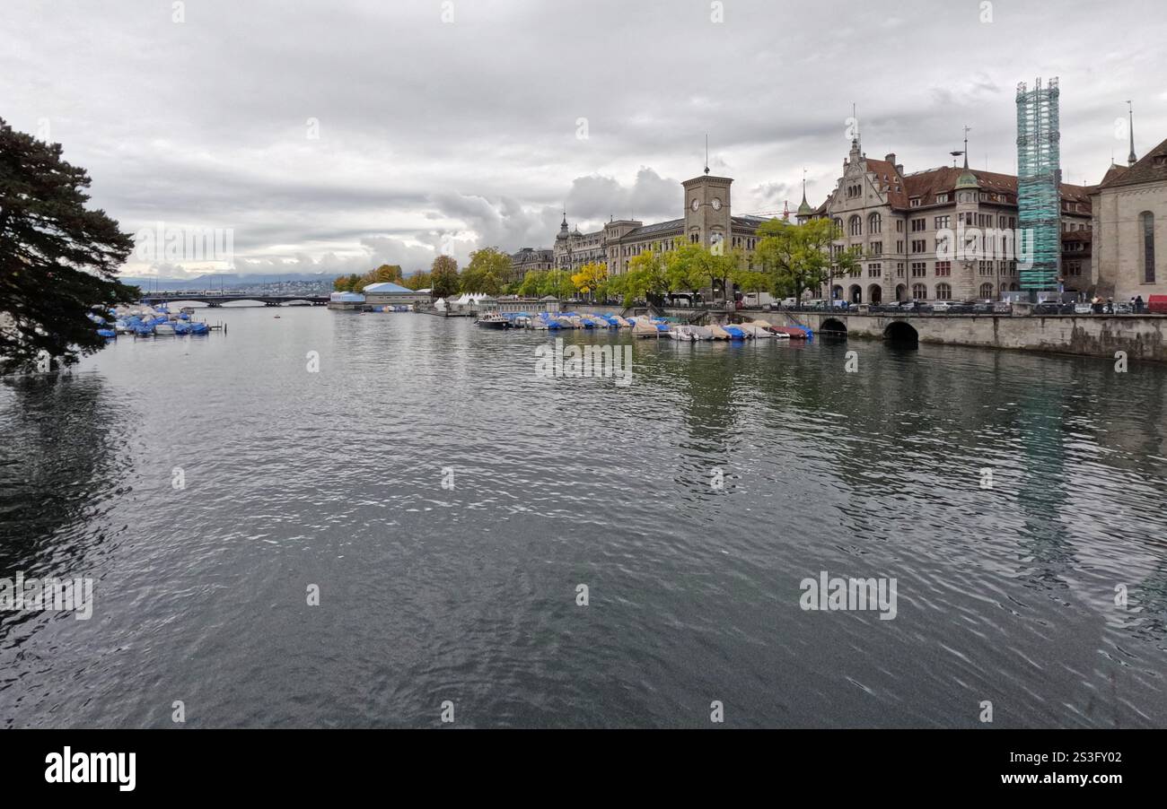 Scene from the Limmat River Zurich Switzerland Stock Photo - Alamy