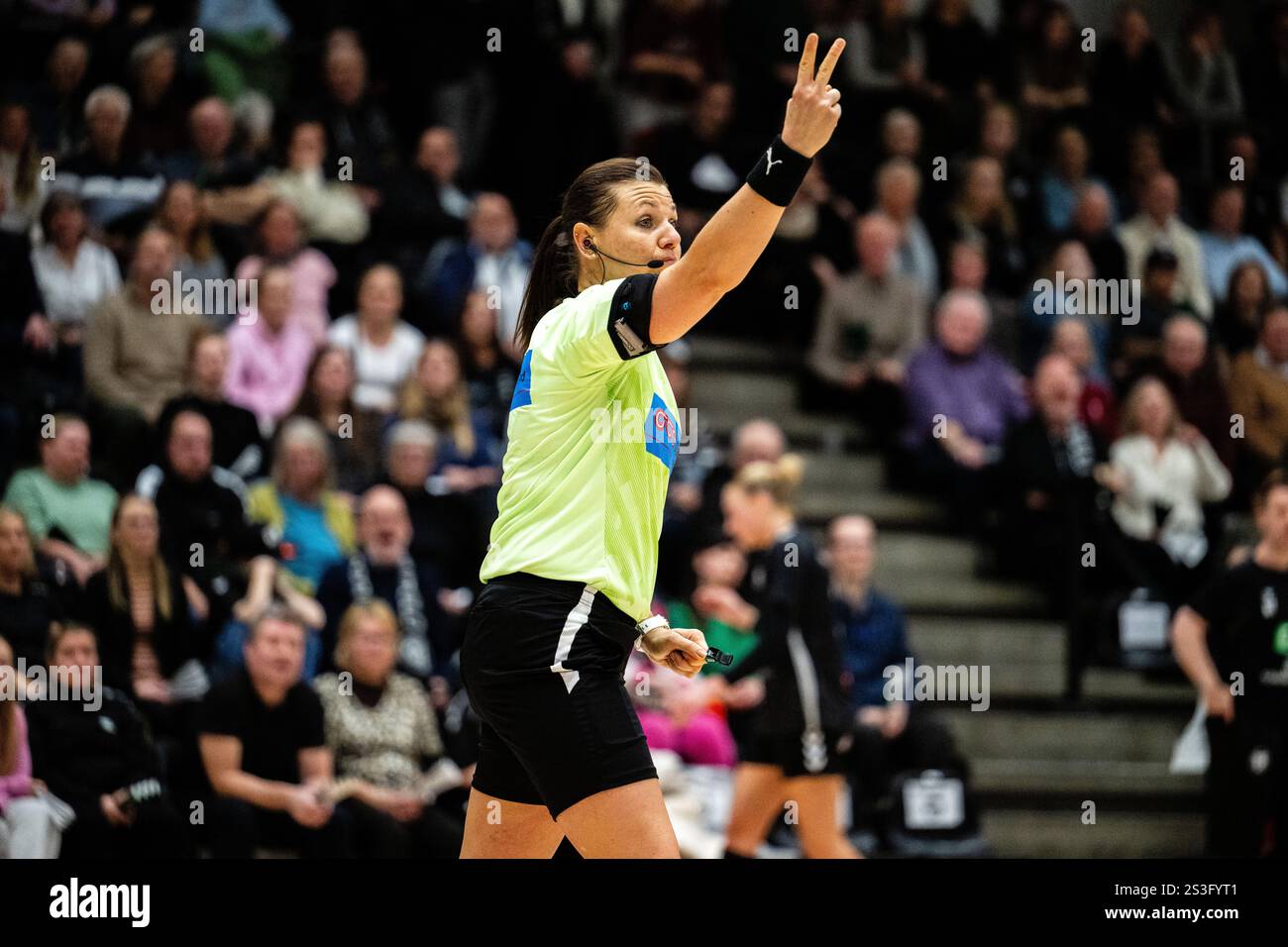 Copenhagen, Denmark. 08th, January 2025. Referee Line Hesseldal seen in ...