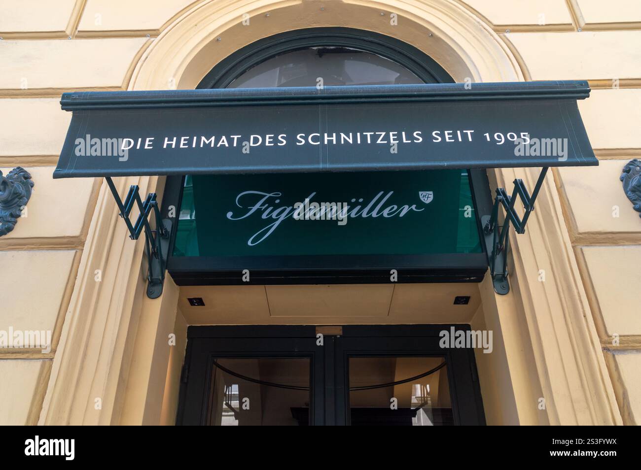 Vienna, Austria - June 8, 2024: Logoand sign of famous Figlmuller ...