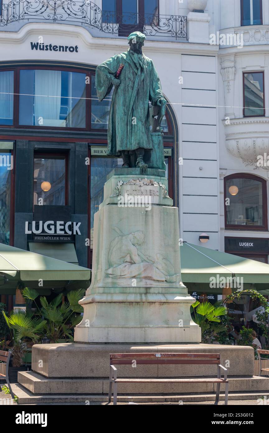 Vienna, Austria - June 8, 2024: Johannes Gutenberg (Johannes Gensfleisch zur Laden zum Gutenberg ...