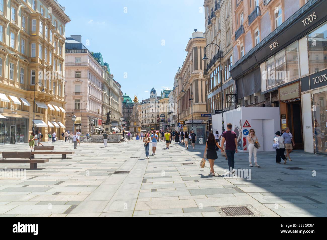 Vienna, Austria - June 8, 2024: Graben square. One of the most famous ...