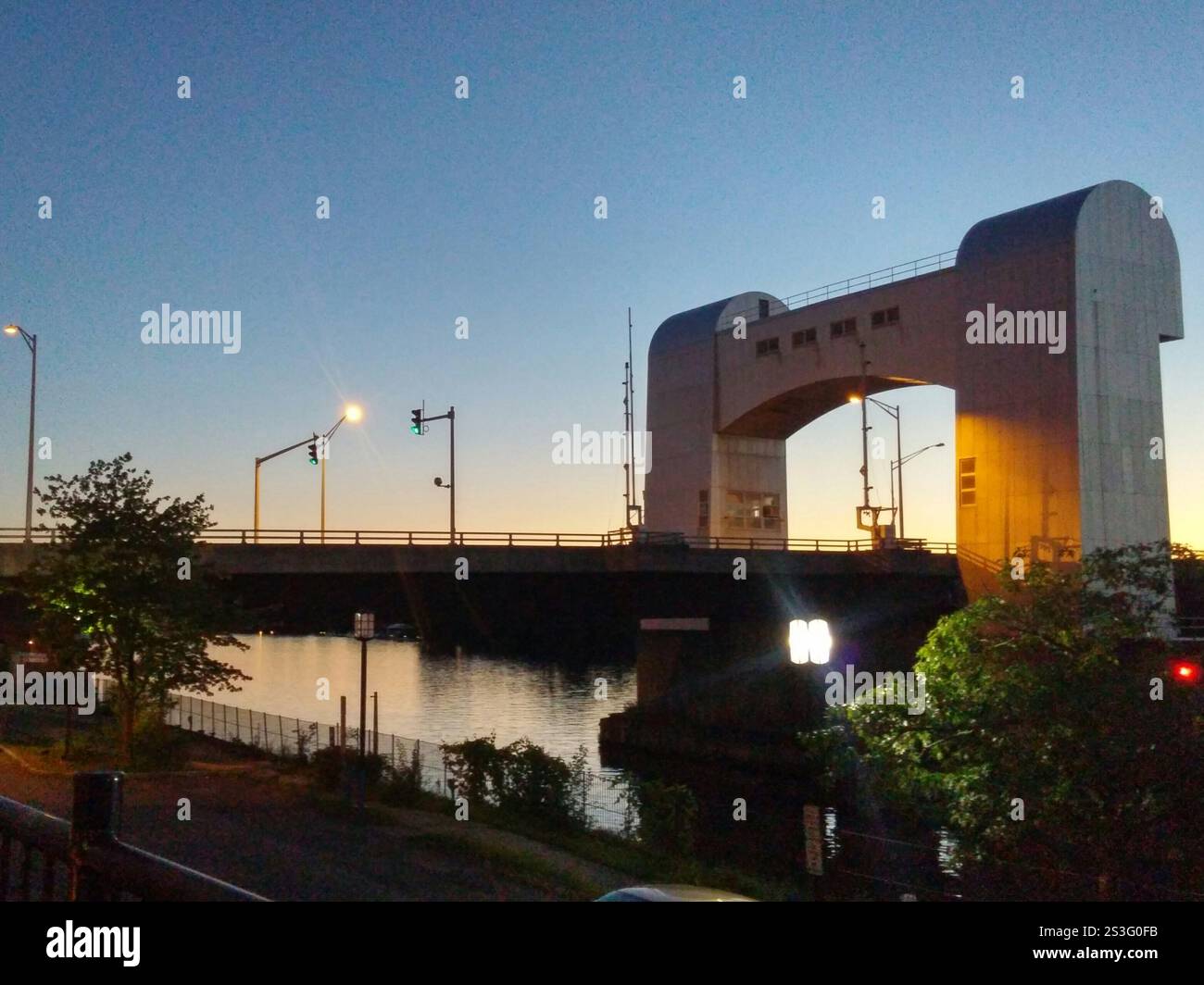 Green Island Bridge Over Hudson River Troy New York at Sunset Twilight Stock Photo - Alamy