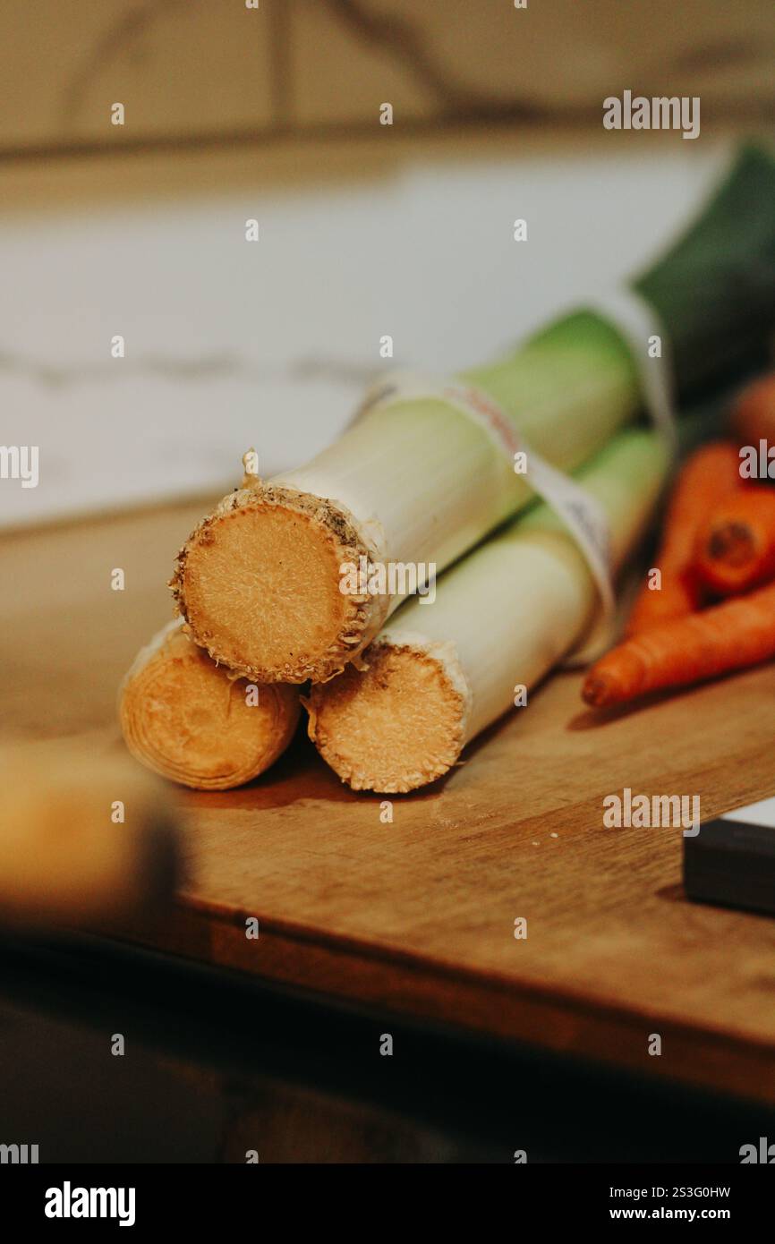 Preparing leeks dinner hi-res stock photography and images - Alamy