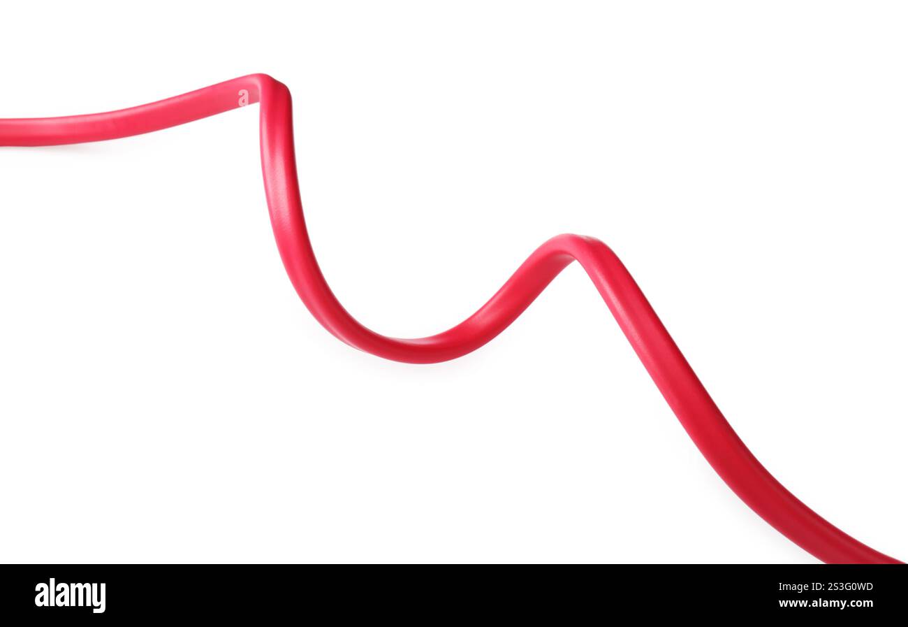 One red electrical wire isolated on white Stock Photo - Alamy