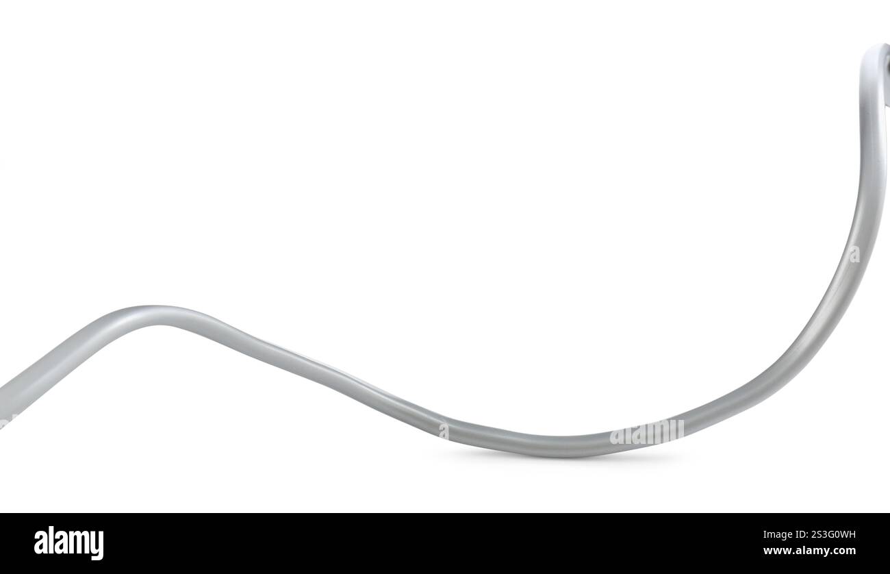 One grey electrical wire isolated on white Stock Photo - Alamy