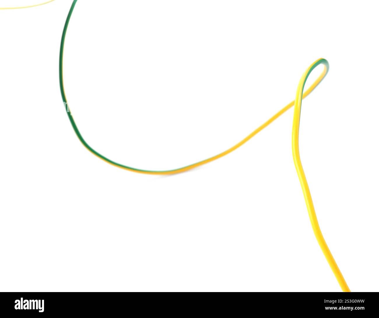 One colorful electrical wire isolated on white Stock Photo - Alamy