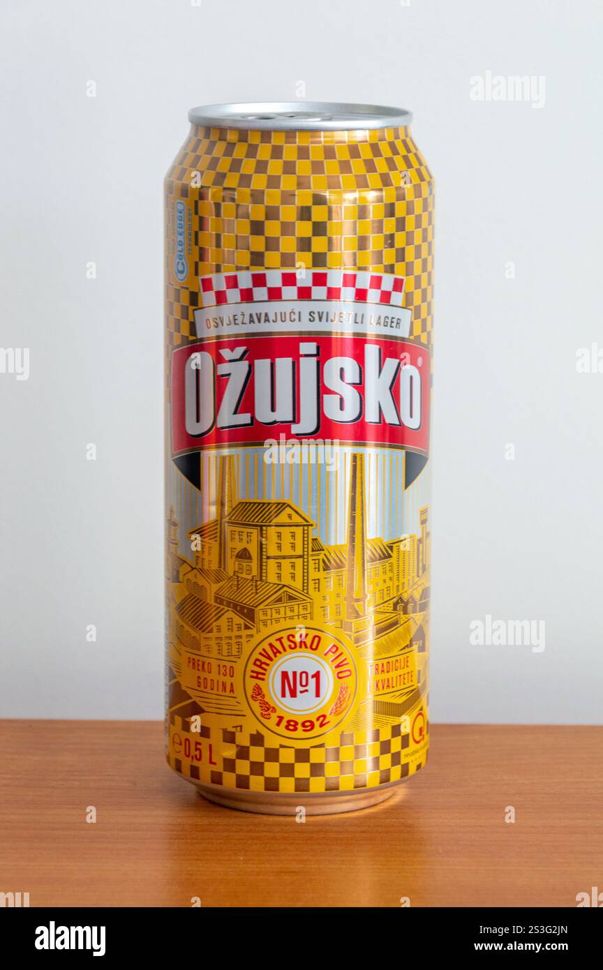 Pruszcz Gdanski, Poland - June 12, 2024: Can of Ozujsko lager beer ...