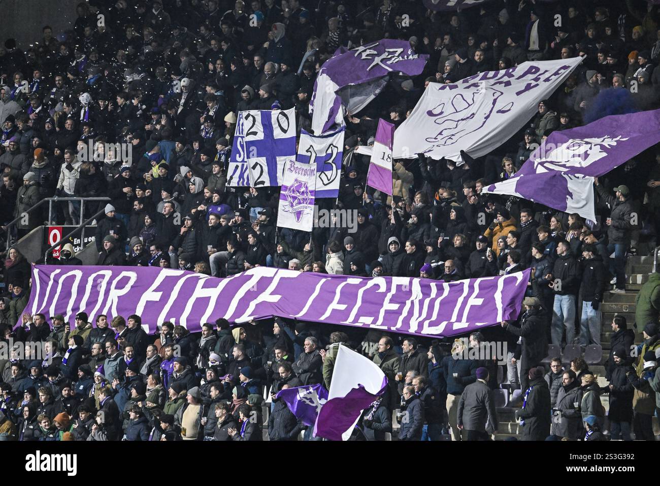 Antwerp, Belgium. 09th Jan, 2024. Beerschot's supporters pictured ...