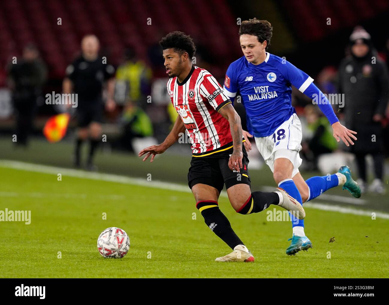 Sheffield, UK. 9th Jan, 2025. Rhian Brewster of Sheffield United with ...