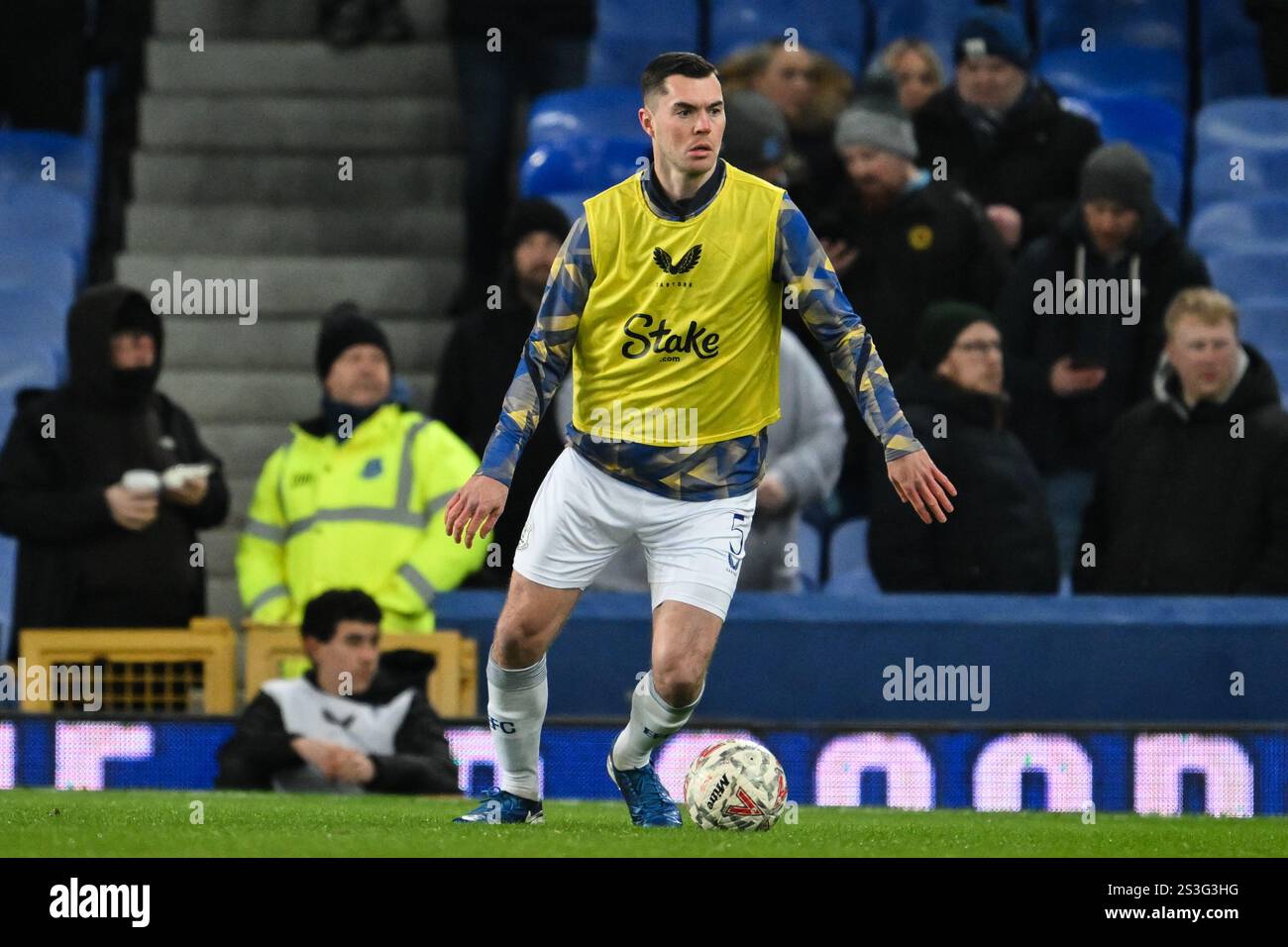 Liverpool, UK. 09th Jan, 2025. Michael Keane of Everton during the pre ...