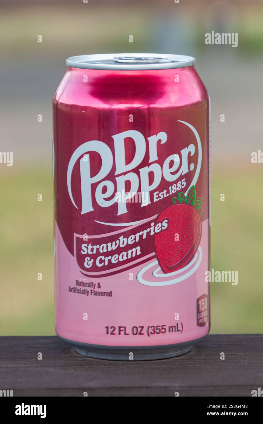 Zarska Wies, Poland - June 29, 2024: Can of Dr Pepper Strawberries and ...