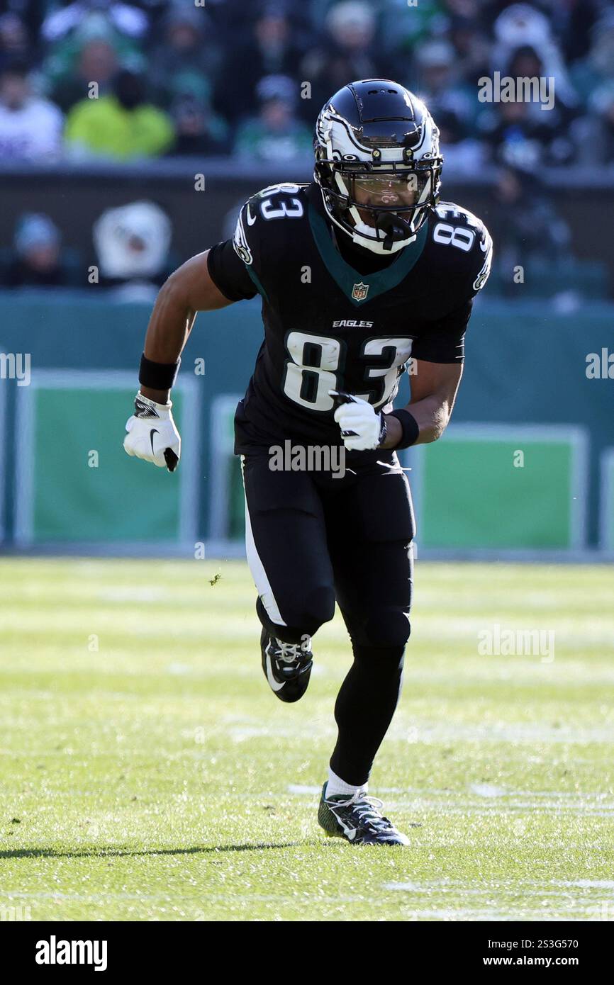 Philadelphia Eagles wide receiver Jahan Dotson (83) runs a route during ...