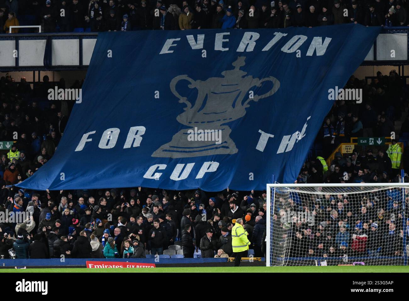 Liverpool, UK. 09th Jan, 2025. Everton tifos on display during the ...
