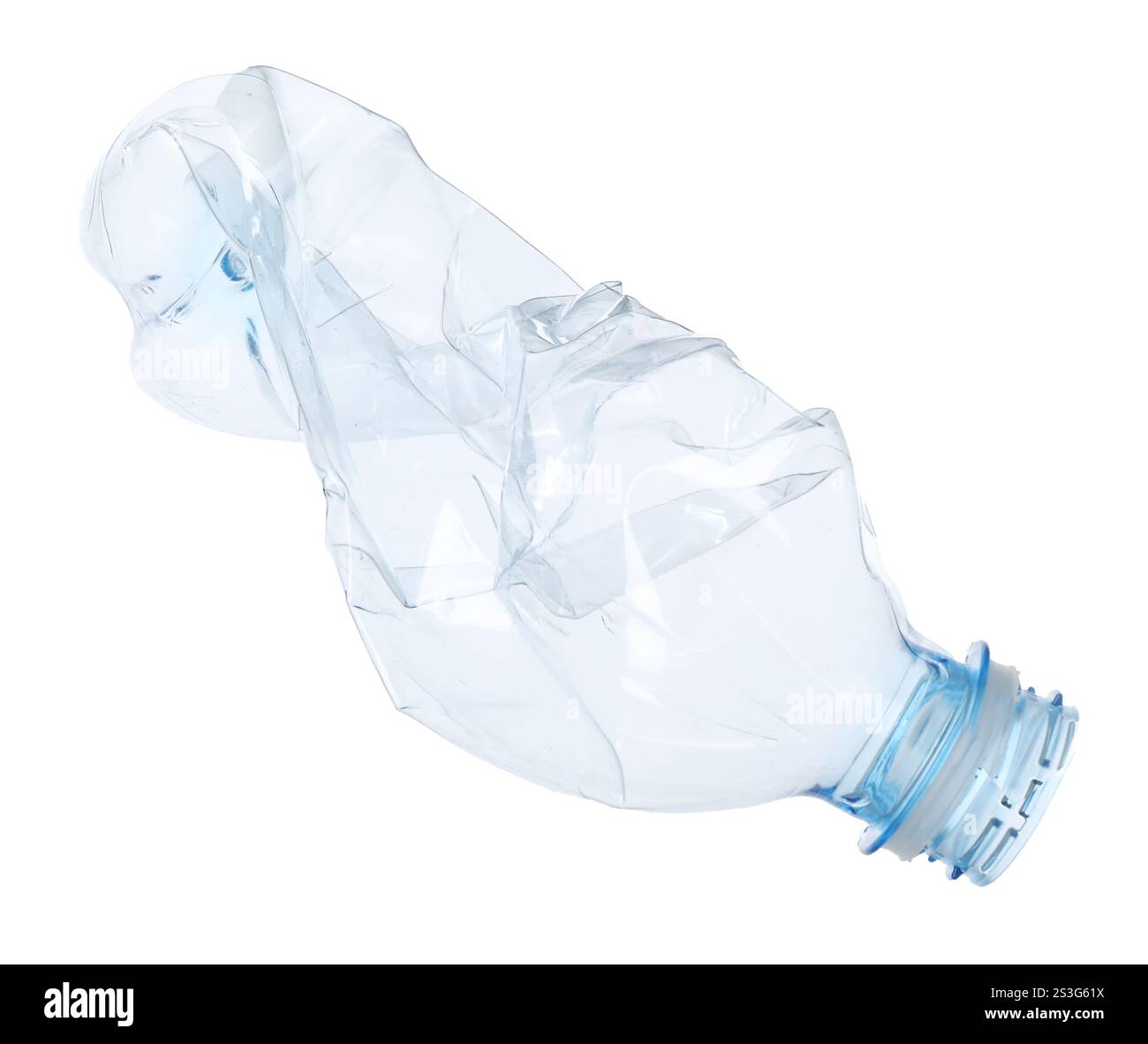 One crumpled plastic bottle isolated on white Stock Photo - Alamy