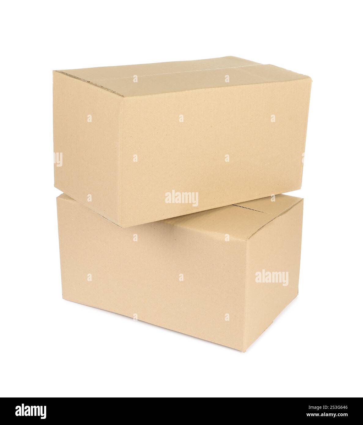 Stack of cardboard parcel boxes isolated on white Stock Photo - Alamy