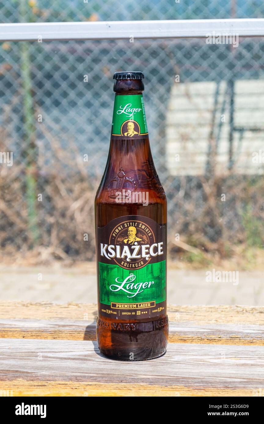 Swidnik, Poland - August 11, 2024: Bottle of Ksiazece Premium Lager ...