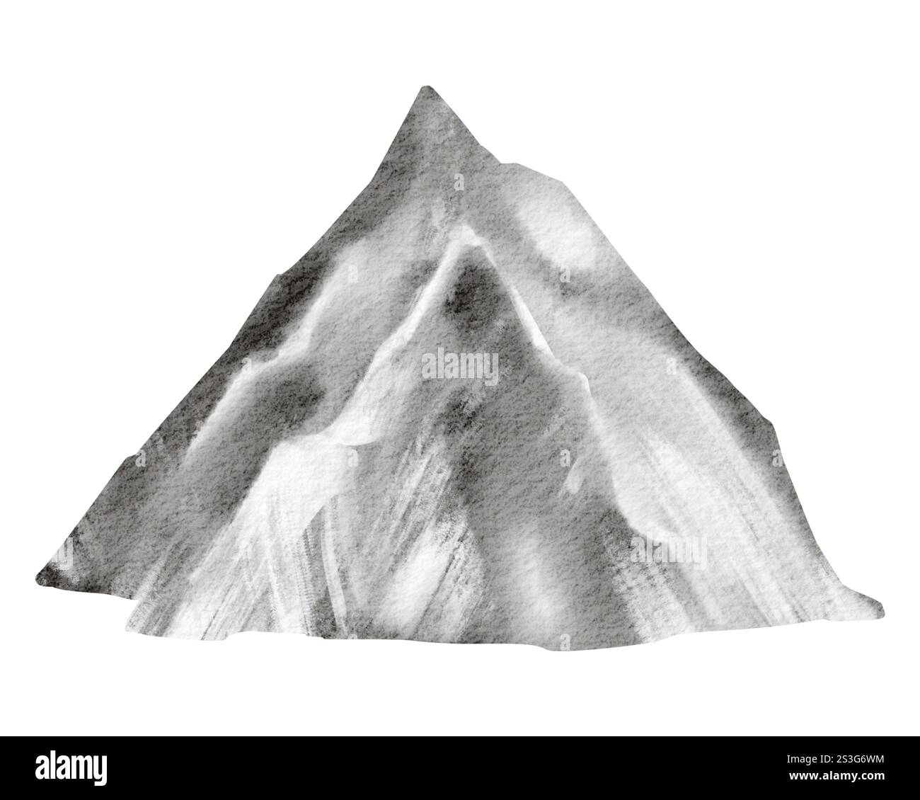 Watercolor mountain range Cut Out Stock Images & Pictures - Alamy