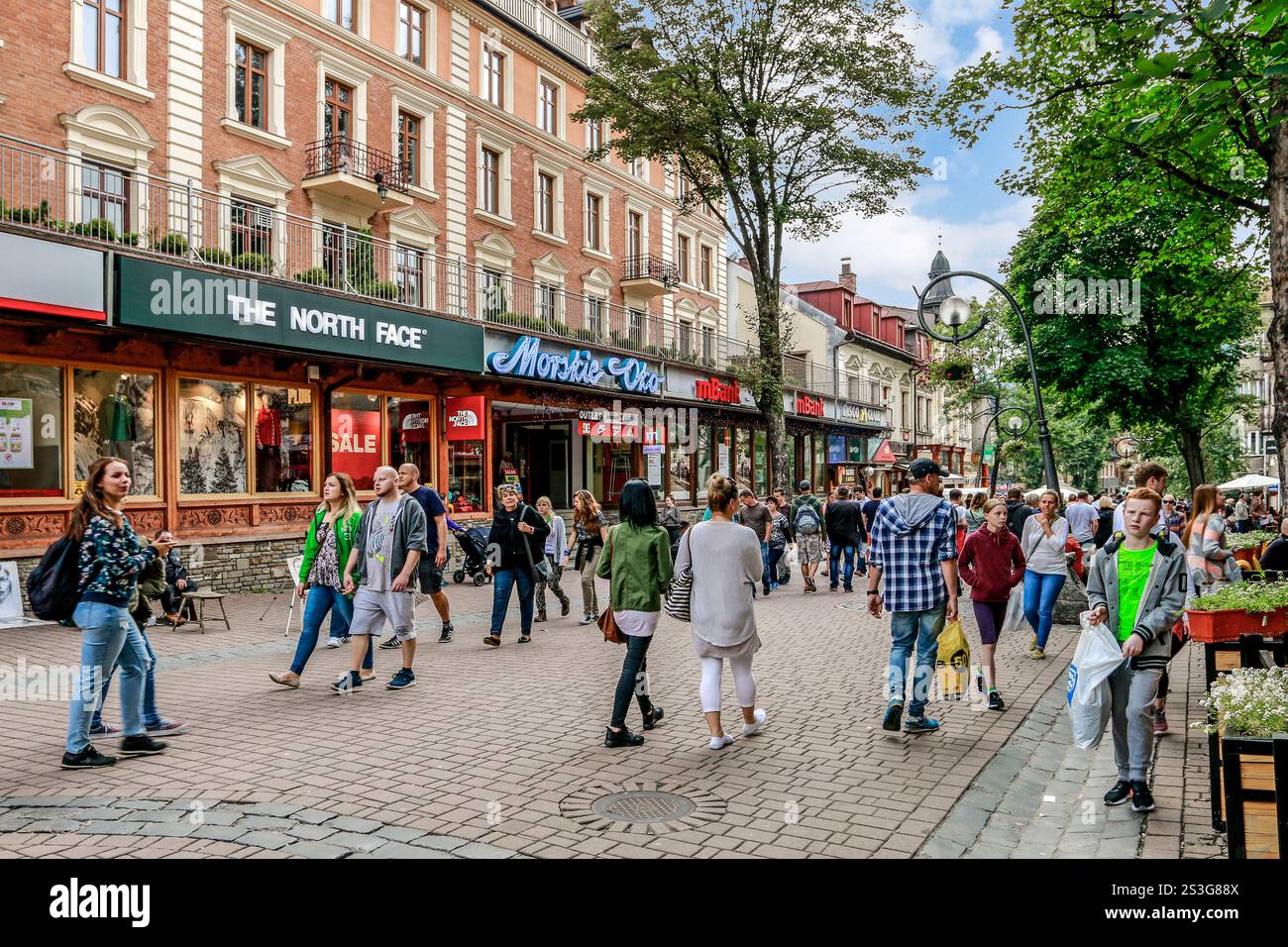 Krupowki street, the main city promenade in Zakopane, Poland Stock ...