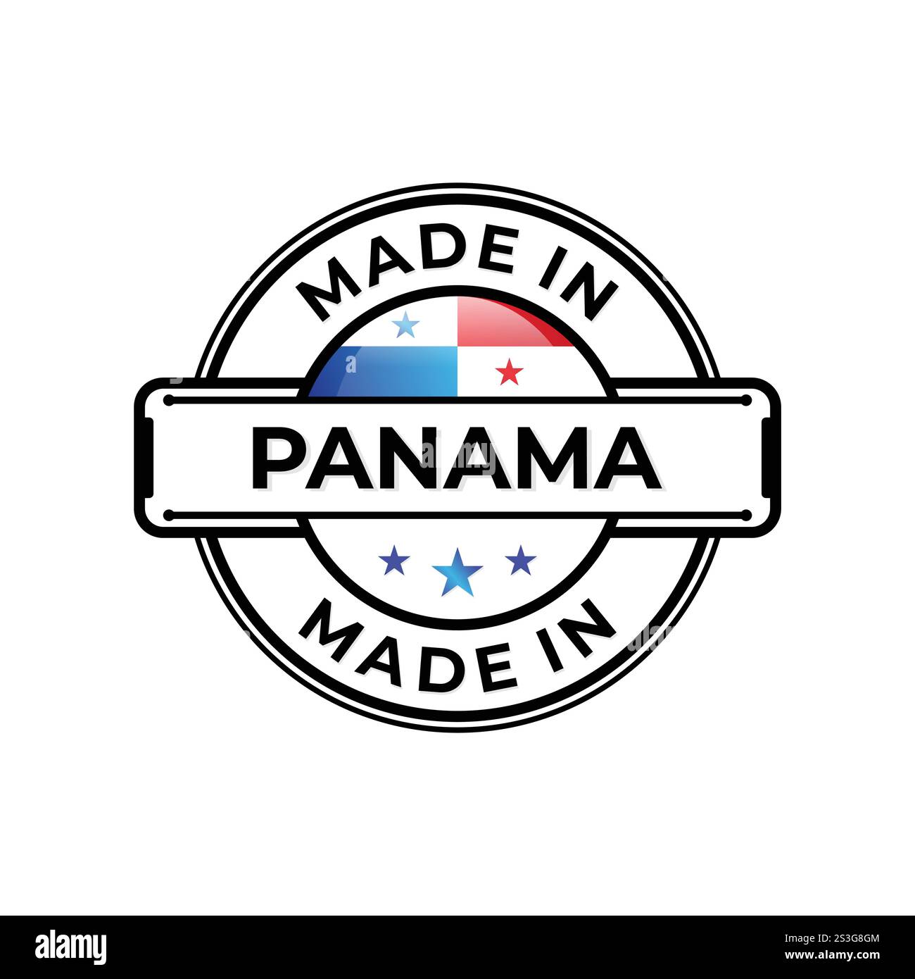 Made in Panama label icon emblem isolated on white background. Vector ...