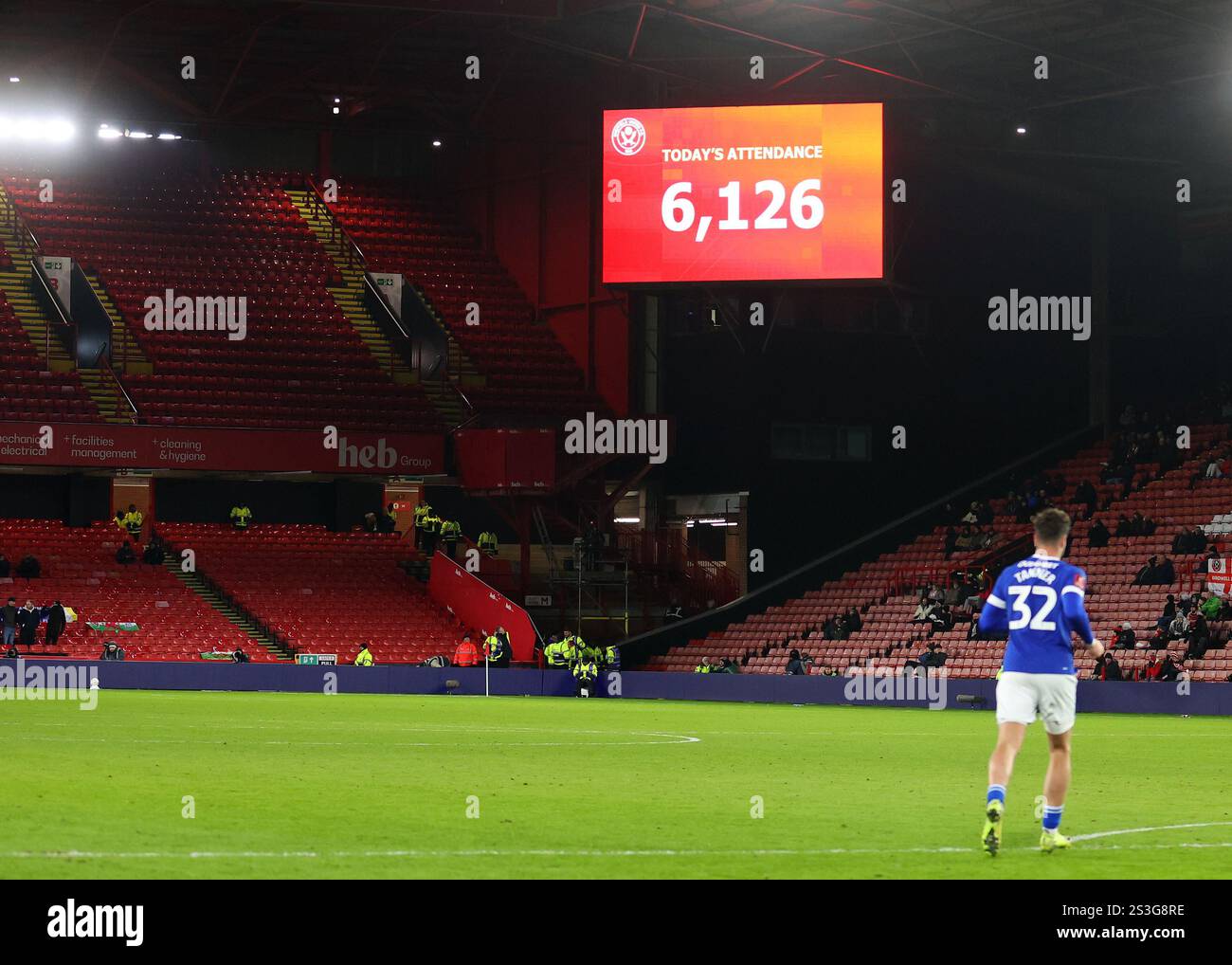 Sheffield, UK. 9th Jan, 2025. The scoreboard shows the crowd for the ...